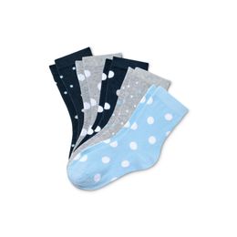 Tchibo - 5 Paar Socken - M&auml;dchen - Gr. 31-34 - silber/gepunktet