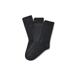 Tchibo - 3 Paar Socken - Herren - Gr. 41-43 - anthrazit/gestreift