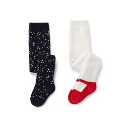 Tchibo - 2 Baby-Thermostrumpfhosen - Baby - Gr. 74/80 - schwarz/jacquard