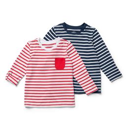 Tchibo - 2 Kinder-Langarmshirts - Gr. 98/104 - wei&szlig;