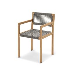Tchibo - Dining-Stuhl mit Textilgeflecht - 50x53x80cm - grau - Akazienholz / Stahl / Polypropylen