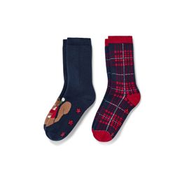 Tchibo - 2 Paar Kleinkind-Antirutsch-Socken - Kinder - Gr. 31-34 - dunkelblau/jacquard