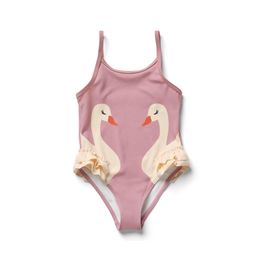 Tchibo - Kinder-Badeanzug mit Rüschen - Mädchen - Gr. 98/104 - rosa/print