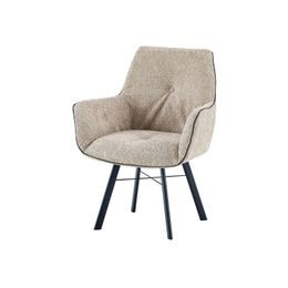 Kayoom Armlehnenstuhl &raquo;Allie&laquo; - 61x64x91cm - beige - Eisen / Polyester