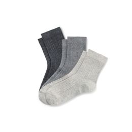 Tchibo - 3 Paar Socken mit Zopfmuster - Damen - Gr. 35-38 - dunkelgrau