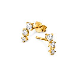 Tchibo - 585 Gold Ohrstecker Zirkonia Verlauf - wei&szlig;