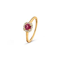 Tchibo - 375 Gold Ring Rhodolith und Zirkonia - Damen - Gr. 19 - wei&szlig;