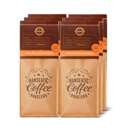 Hanseatic - Italian Bar Espresso - 6x 1 kg Ganze Bohne - Intensit&auml;t: 6/6