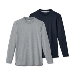 Tchibo - 2 Langarm-Shirts - Herren - Gr. M - dunkelblau
