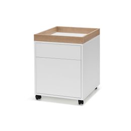 Tchibo - Rollcontainer mit Ablage - 47x51,5x61,5cm - braun - Holz / Eichenholz