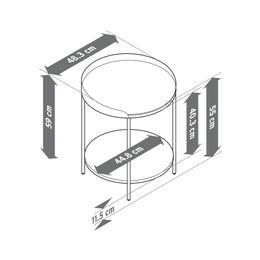 Tchibo - Beistelltisch mit Keramik-Tischplatte in Mamoroptik - schwarz