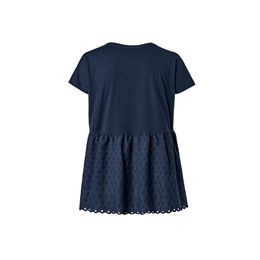 Tchibo - Shirt im Materialmix mit Stickerei - Damen - Gr. XL - dunkelblau