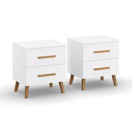 Rauch 2 Nachttische »Skandi« - 47x42x54cm - braun - Holz / Eichenholz