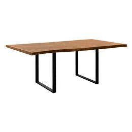 Eglo Tisch akazie hell - 200x100x76cm - schwarz - Akazienholz / Metall
