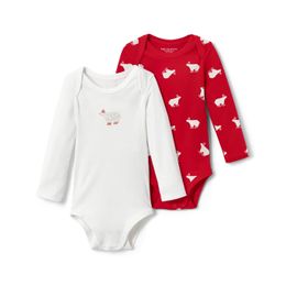 Tchibo - 2 Kinder-Langarmbodys - Baby - Gr. 74/80 - wei&szlig;/print
