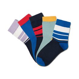 Tchibo - 5 Paar Socken - Damen - Gr. 39-42 - wei&szlig;/gestreift