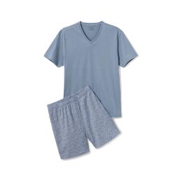 Tchibo - Shorty-Pyjama - Herren - Gr. L - hellblau/paisley