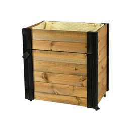 Dobar Hochbeet - 60x40x62cm - schwarz - Fichtenholz / Wolle