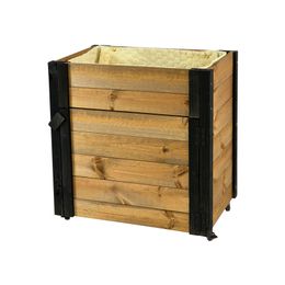 Dobar Hochbeet - 60x40x62cm - schwarz - Fichtenholz / Wolle