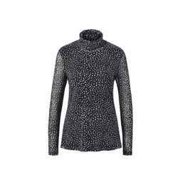 Tchibo - Gepunktetes Mesh-Rollkragenshirt - Damen - Gr. XL - creme/gepunktet