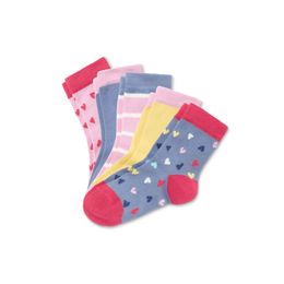 Tchibo - 5 Paar Socken - M&auml;dchen - Gr. 31-34 - blau/jacquard