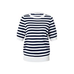 Tchibo - Feinstrick-Pullover - Damen - Gr. L - dunkelblau/gestreift