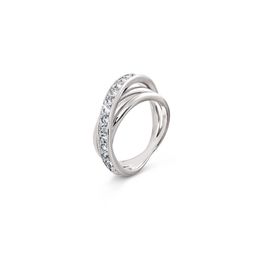 Tchibo - Ring Loops mit Kristallen - Damen - Gr. 19 - silber