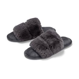 Tchibo - Plüsch-Hausschuh - Damen - Gr. 40-41 - grau