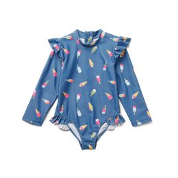 Tchibo - Kinder-Badeanzug mit UV-Schutzfaktor 80 - Mädchen - Gr. 110/116 - blau/print