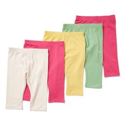 Tchibo - 5 Kinder-3/4-Leggings - Kinder - Gr. 122/128 - creme