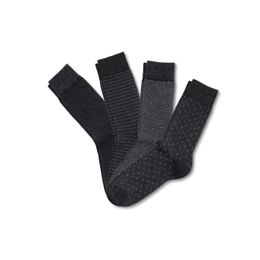 Tchibo - 4 Paar Socken - Herren - Gr. 41-43 - anthrazit/gestreift