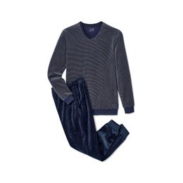 Tchibo - Nicki-Pyjama - Herren - Gr. M - dunkelblau/gestreift