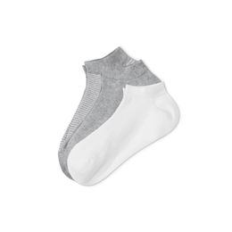 Tchibo - Ki.-Sneakersocken - Kinder - Gr. 35-38 - wei&szlig;/gestreift