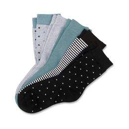 Tchibo - 5 Paar Socken - Damen - Gr. 39-42 - hellgrau/gestreift