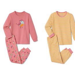 Tchibo - 2 Kleinkind-Pyjamas - Mädchen - Gr. 110/116 - beige