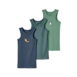 Tchibo - 3 Kinder-Unterhemden - Jungen - Gr. 122/128 - blau