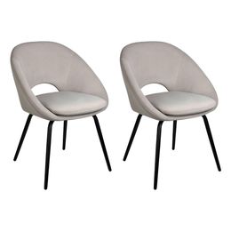 Eglo 2er-Set Stühle »GuaGua« - 53x56x80cm - schwarz - Metall / Polyester