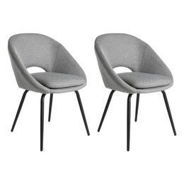 Eglo 2er-Set Stühle »GuaGua« - 53x56x80cm - schwarz - Metall / Polyester