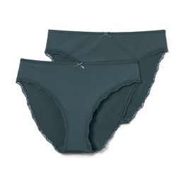Tchibo - 2 Slips - Damen - Gr. L - petrol