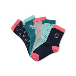 Tchibo - 5 Paar Socken - M&auml;dchen - Gr. 31-34 - dunkelblau