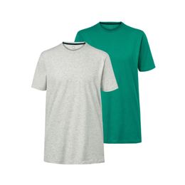 Tchibo - 2 T-Shirts mit Rundhalsausschnitt - Herren - Gr. L - grau