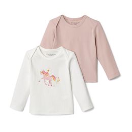 Tchibo - 2 Baby-Rippshirts - M&auml;dchen - Gr. 98/104 - wei&szlig;