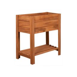 DeVries Teak-Hochbeet - 78x58x78cm - naturfarben - Holz