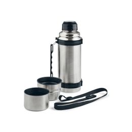 Tchibo - Thermoflasche mit 2 Bechern - silber