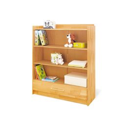 Pinolino Standregal &raquo;Natura&laquo; - 120x41x144cm - braun - Buchenholz / Aluminium / Stahl