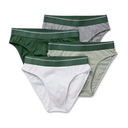 Tchibo - 4 Slips - Herren - Gr. 4Xl/10 - olivgr&uuml;n/gestreift