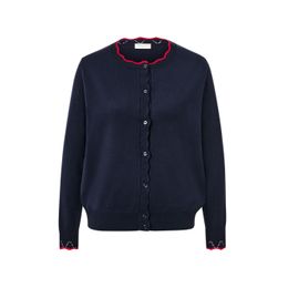 Tchibo - Feinstrick-Cardigan mit Wellenkante - Damen - Gr. XXL - dunkelblau