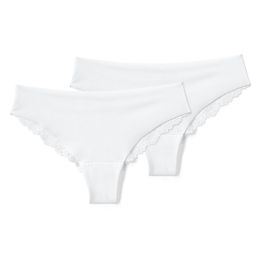 Tchibo - 2 Magic-Cut-Braziltangas - Damen - Gr. M - weiß