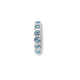 Tchibo - Creolen mit aquamarinfarbenen Glaskristallsteinen - silber