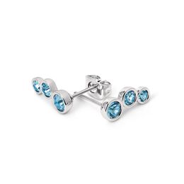 Tchibo - Ohrstecker aquamarinfarben - silber